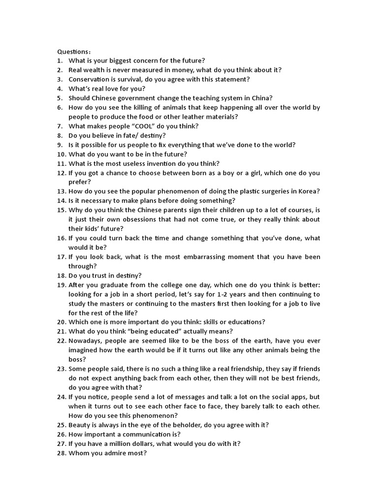 Impromptu Speech Topics For Junior and S | PDF | Social Media | Popular ...