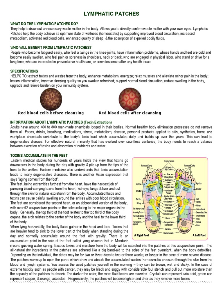 VoiceBio Lymphatic Patches Order Form | PDF | Edema | Inflammation