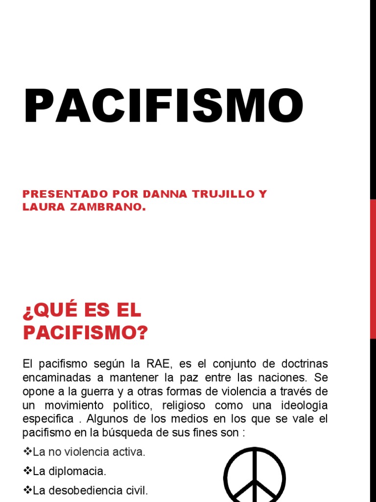 Pacifismo Exposicion Ciencias Sociales | PDF | Pacifismo | Mahatma Gandhi