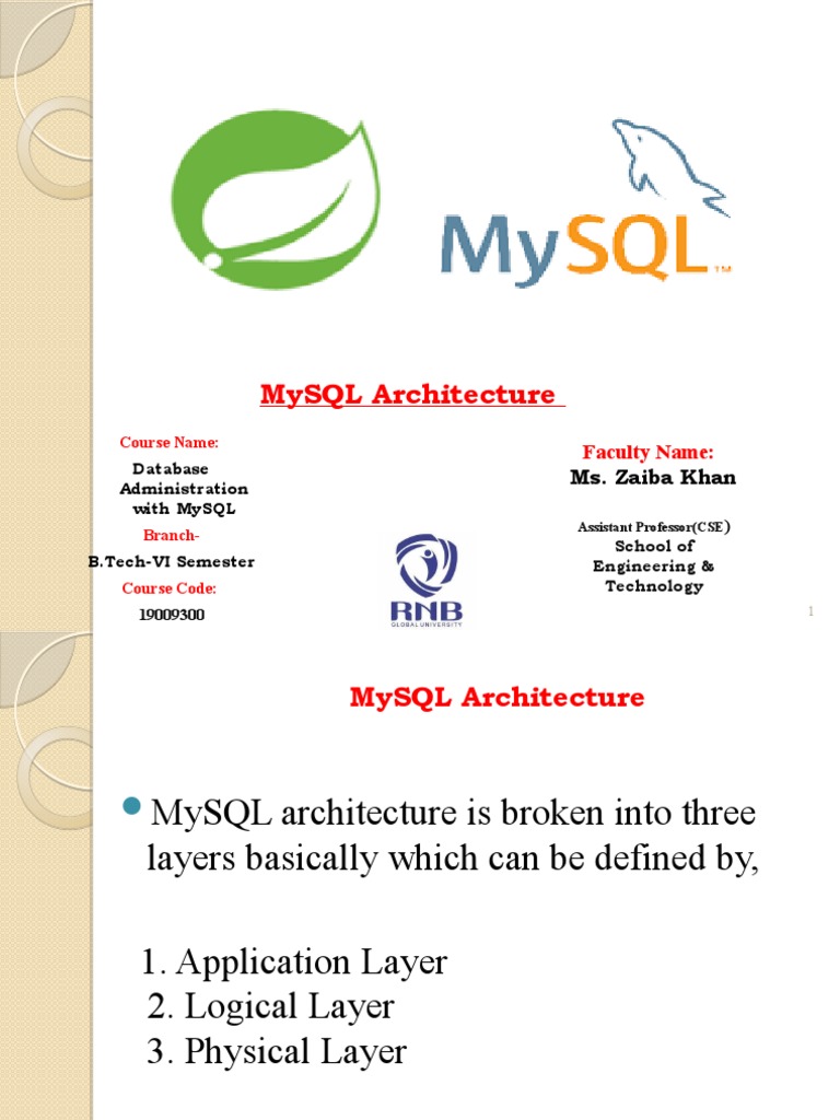 MySQL Architecture-Unit-2 | PDF | Database Index | Databases