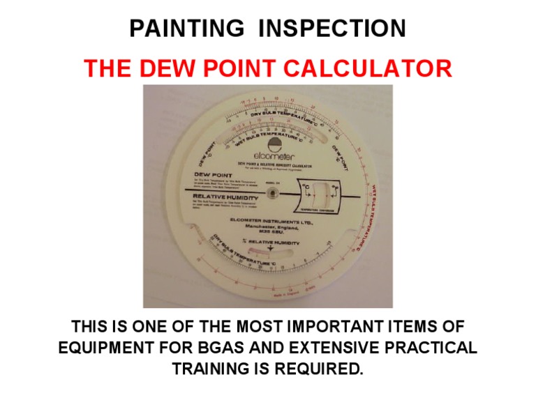 Coating Inspection Dew Point Calculator | PDF
