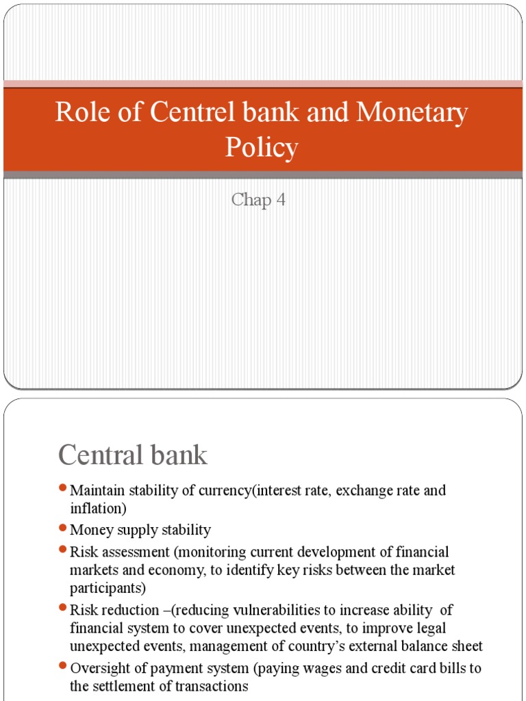 Role of Centrel Bank and Monetary Policy - Class | PDF | Inflation ...