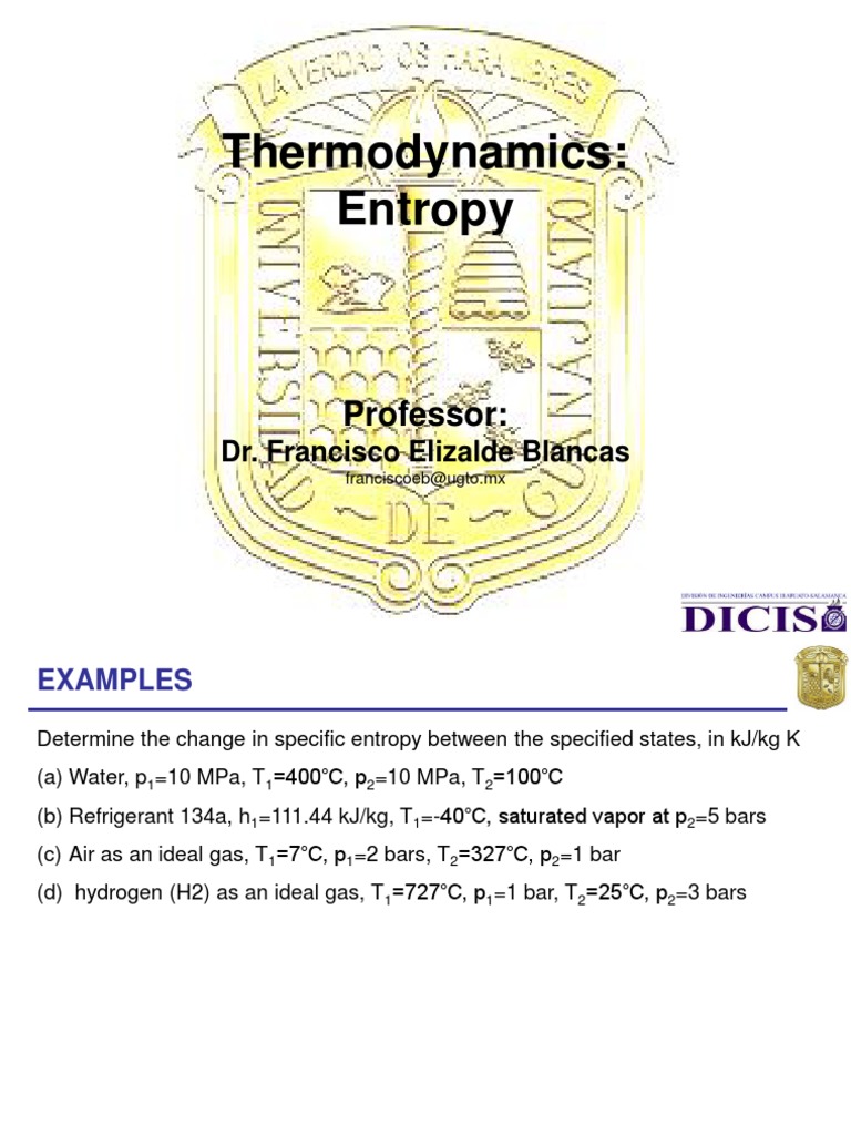 Entropy Problems | PDF | Turbine | Entropy