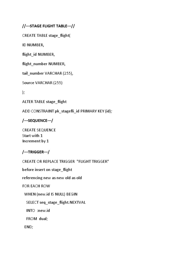 SQL Script for Flight Data Management | PDF
