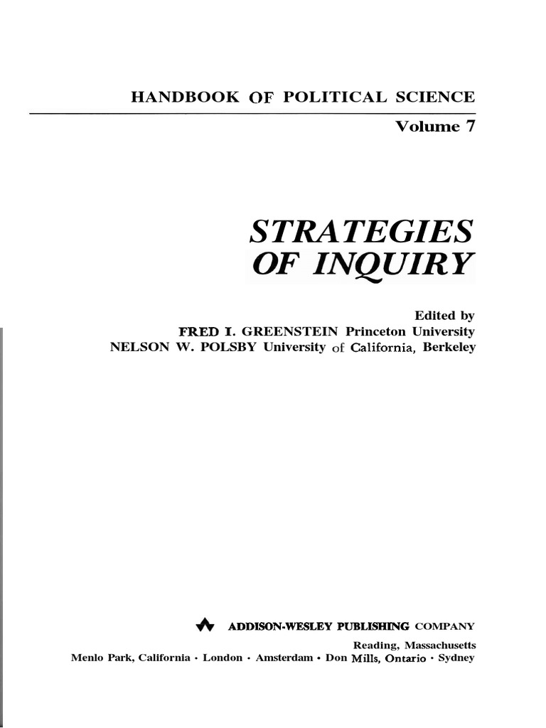 Strategies: OF Handbook Political Science | PDF | Validity (Statistics ...