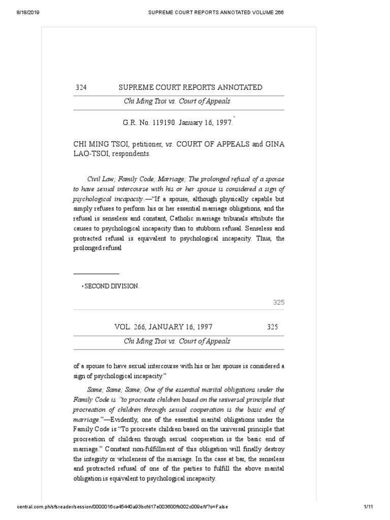 Chi Ming Tsoi vs. CA G.R. No. 119190. January 16, 1997. | PDF ...
