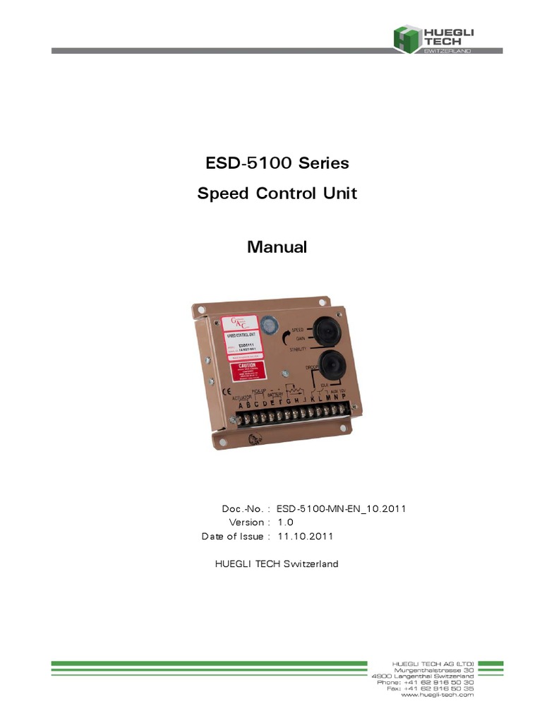 ESD-5100 Series Speed Control Unit Manual | PDF | Electromagnetic ...