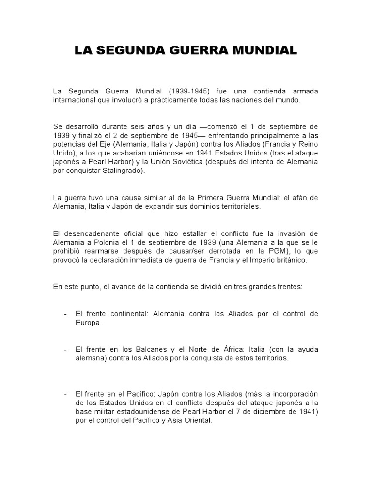 Segunda Guerra Mundial y Guerra Fría | PDF | Aliados de la Segunda ...