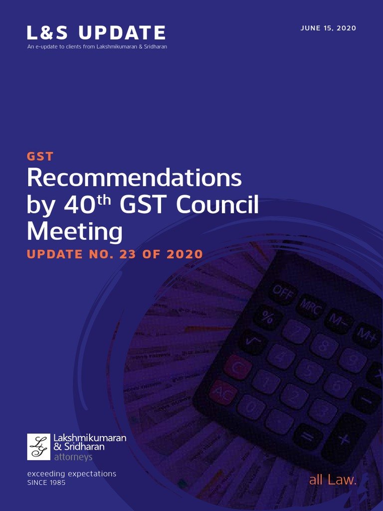 L&s GST Update No.23 2020 | PDF | Payments | Government Finances