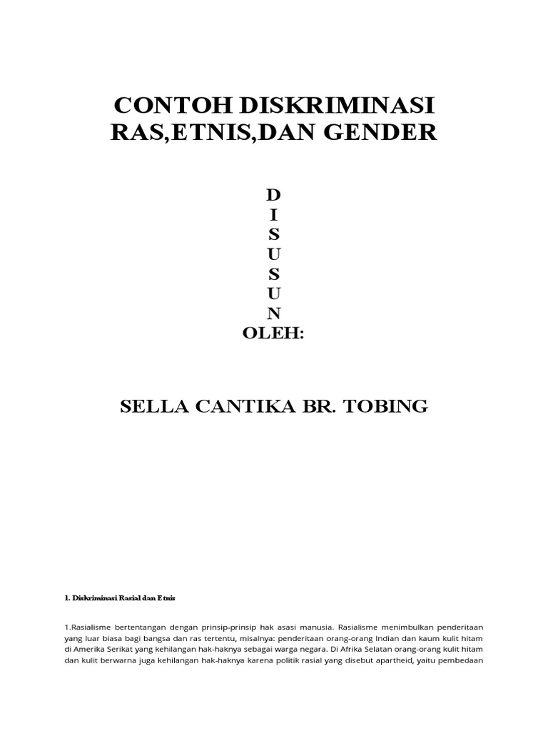 Contoh Diskriminasi Ras | PDF