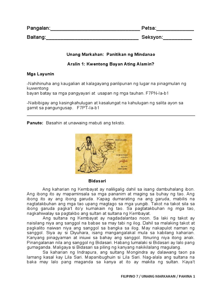 Act. 1 Bidasari - Edit | PDF