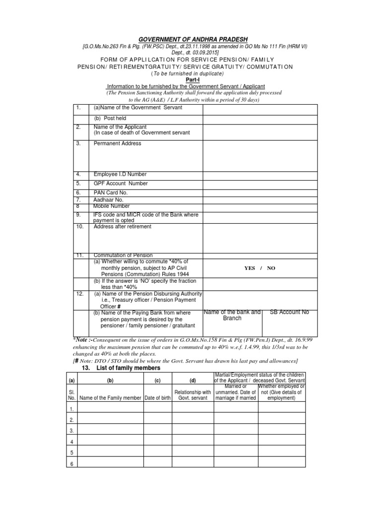 Pension Proposals - Andhra Pradesh | PDF | Pension | Retirement