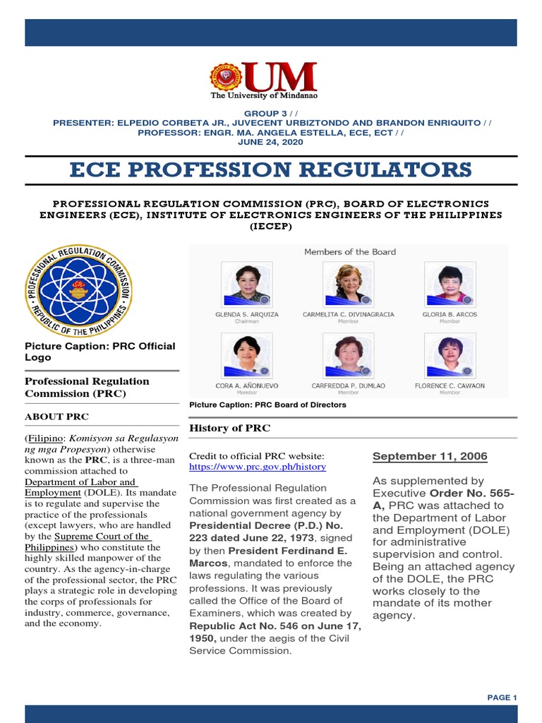 ECE Board Exam and PRC Overview | PDF | Engineering | Electronics