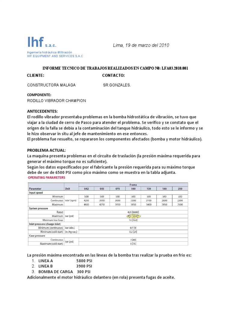 Constructora Malaga | PDF | Hidráulica | Bomba