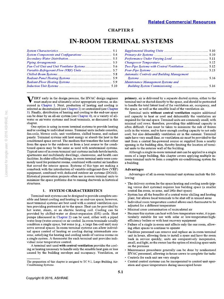 2016 ASHRAE Handbook - HVAC Systems and Equipment Ch5 IP | PDF