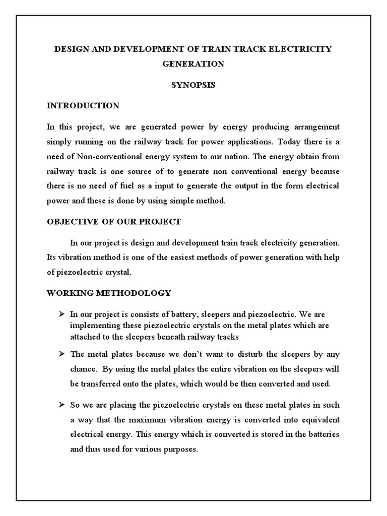 Design and Development of Train Track Electricity Generation | PDF