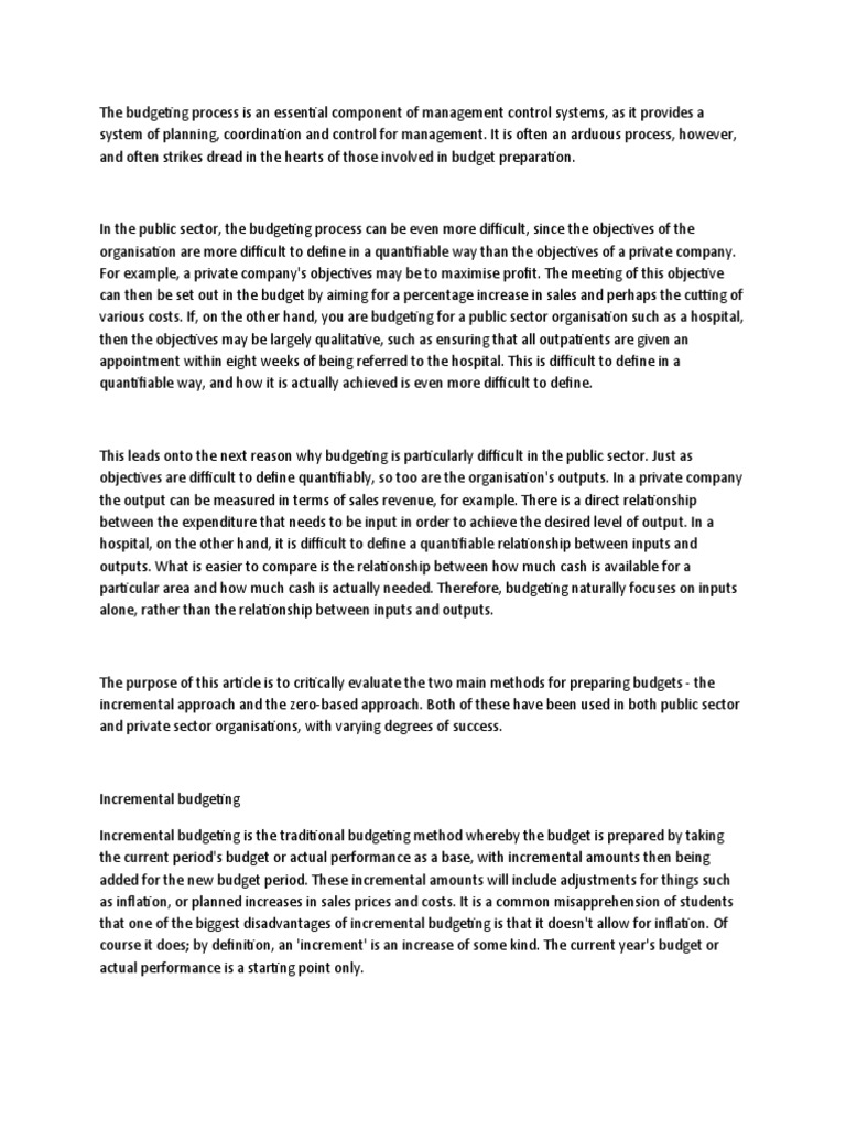Incremental Budgeting | PDF | Teachers | Budget