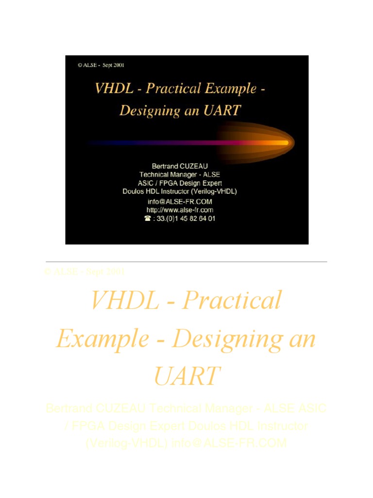 Vhdl Practical Example Designing An Uart Pdf Vhdl Field 0789