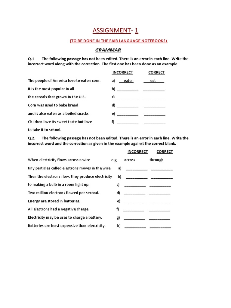 ASSIGNMENT Grammar | PDF | Peafowl | Electron