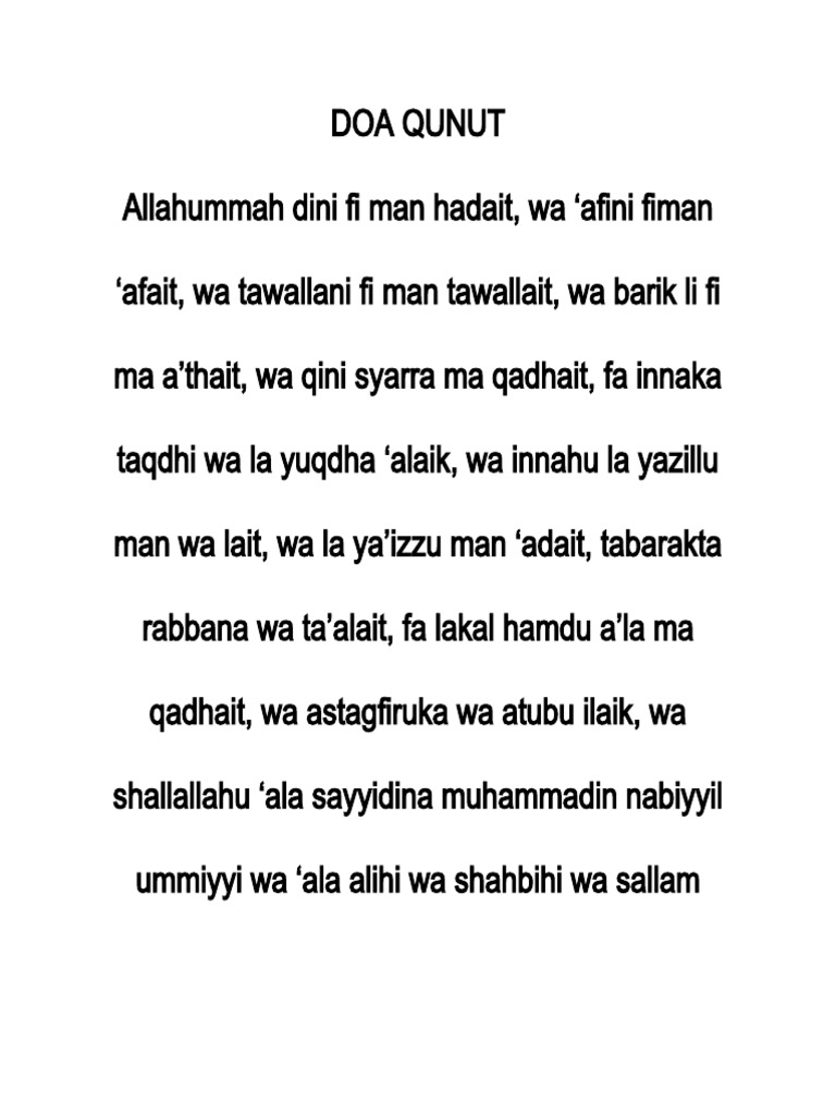 Bacaan Doa Qunut | PDF