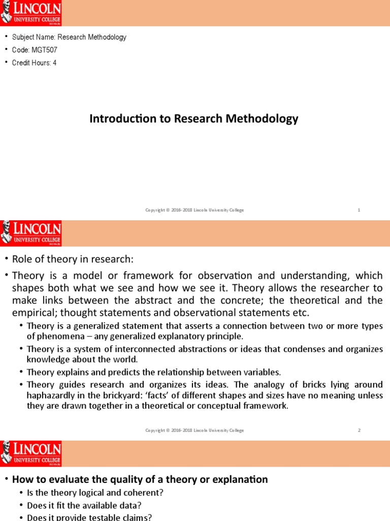 Introduction To Research Methodology: - Subject Name: Research ...