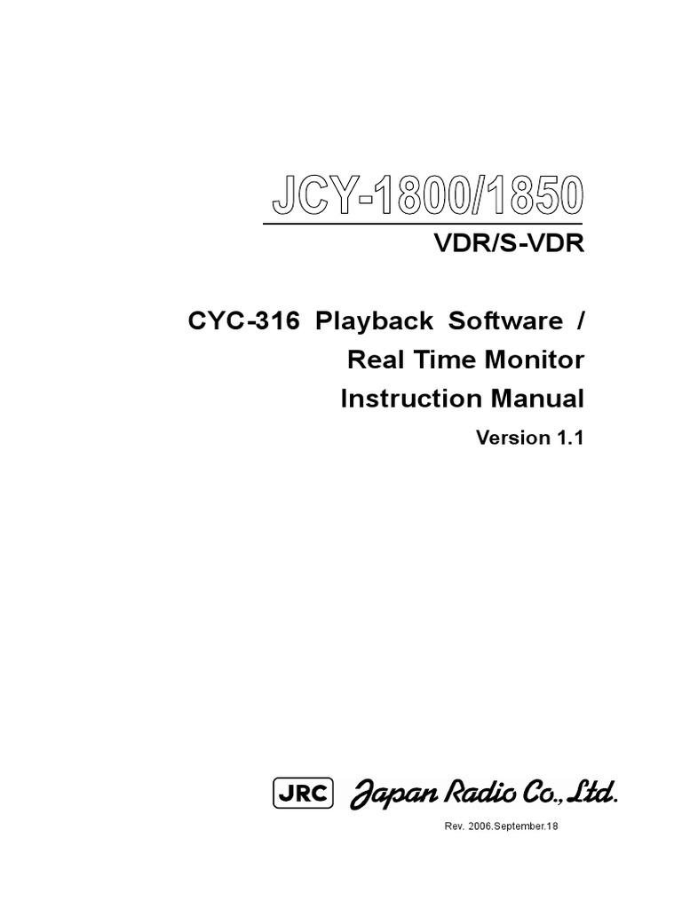 VDR/S-VDR CYC-316 Playback Software / Real Time Monitor Instruction ...