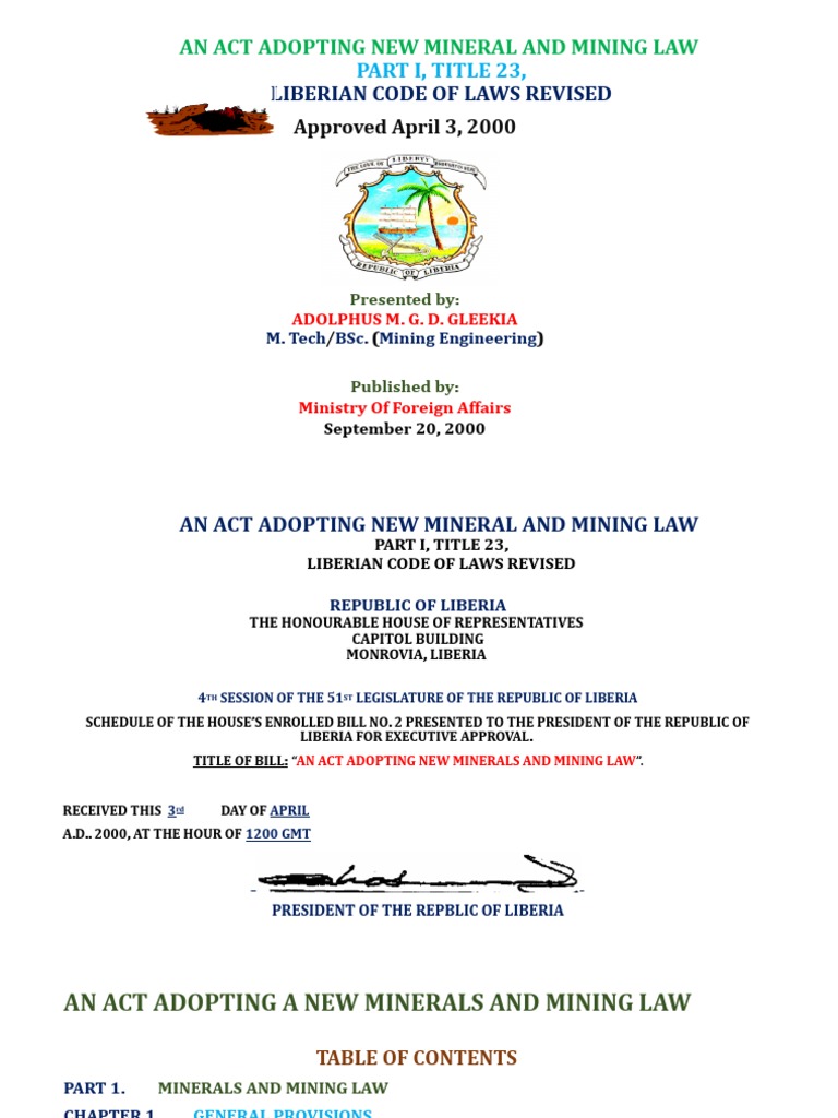 Mineral and Mining Act 2000F | Download Free PDF | Mineral Rights | Mining