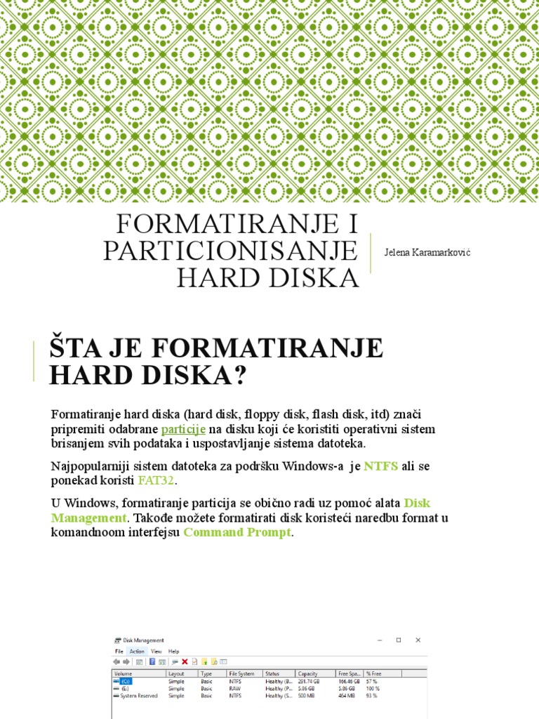 Formatiranje I Particionisanje Hard Diska | PDF