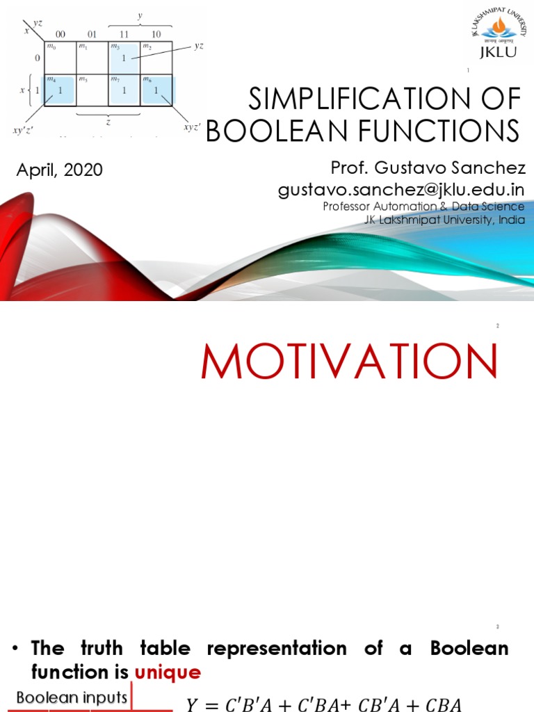 Logical Function Simplification | PDF | Mathematical Concepts | Discrete Mathematics