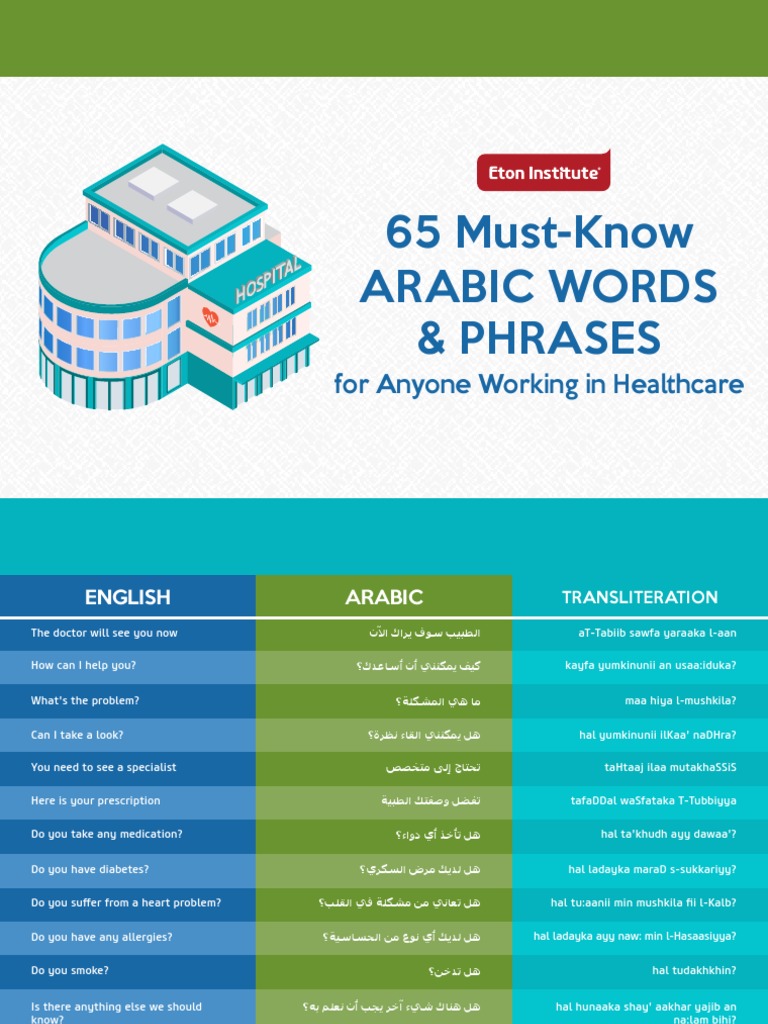 Essential Arabic Phrases for Healthcare | PDF | Body Language ...