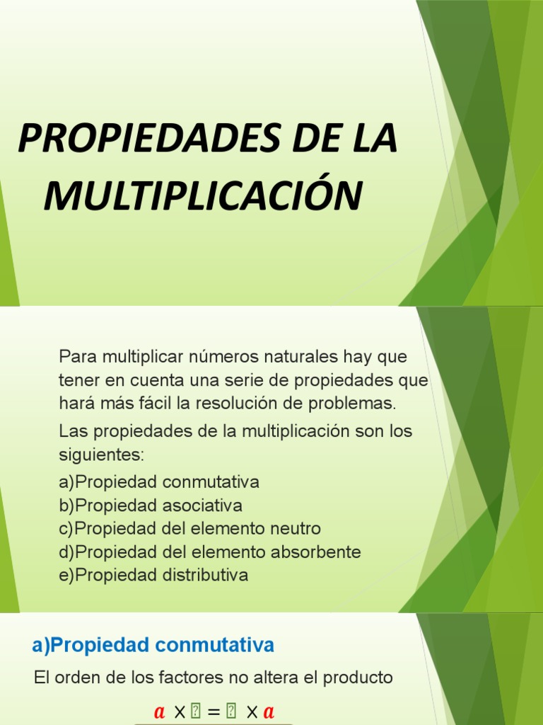 Propiedades de La Multiplicación | PDF | Multiplicación | Teoría del anillo