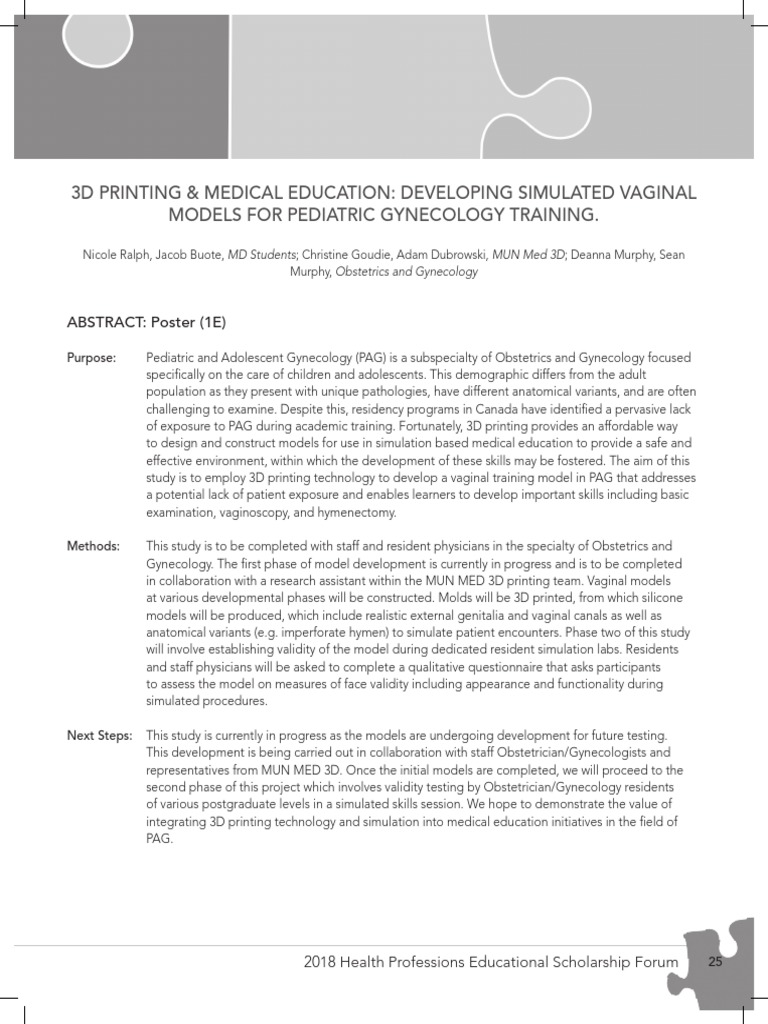 3D Printing & Medical Education: Developing Simulated Vaginal Models ...