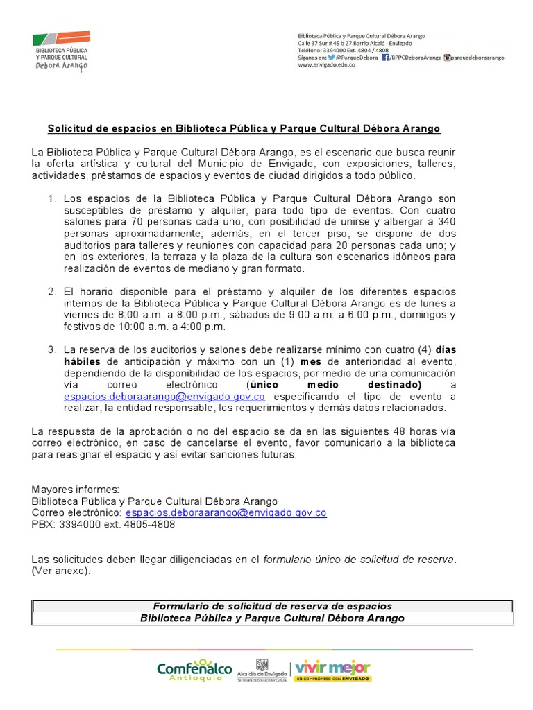 Formato Solicitud de Espacios Bppcda.2018 | PDF | Informática | Science