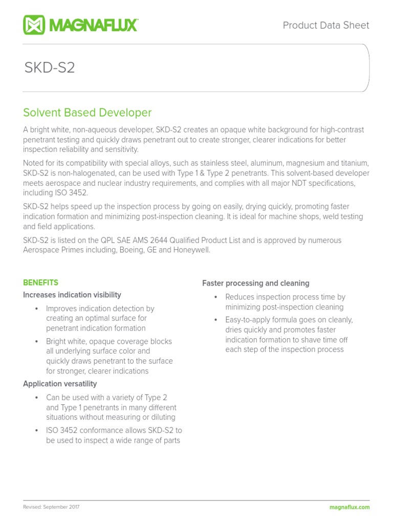 Dev SKDS2 Solvent | PDF | Nondestructive Testing | Aerosol