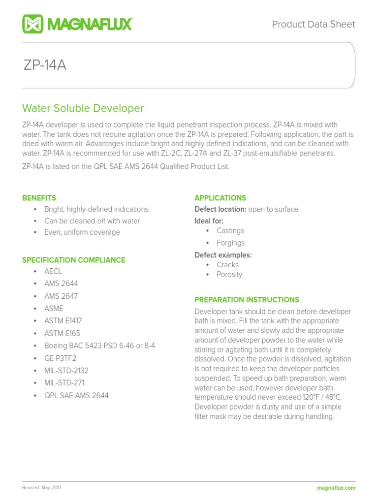 Water Soluble Developer: Product Data Sheet | PDF | Density | Building ...