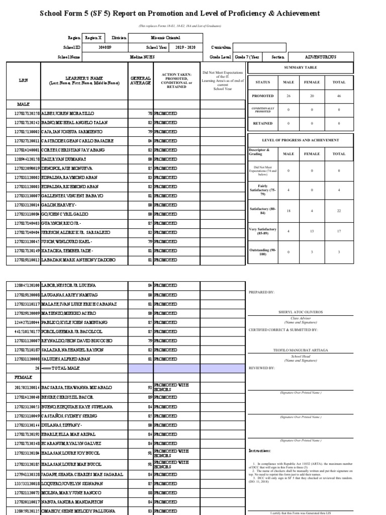 SF5 - 2019 - Grade 7 (Year I) - ADVENTUROUS | PDF