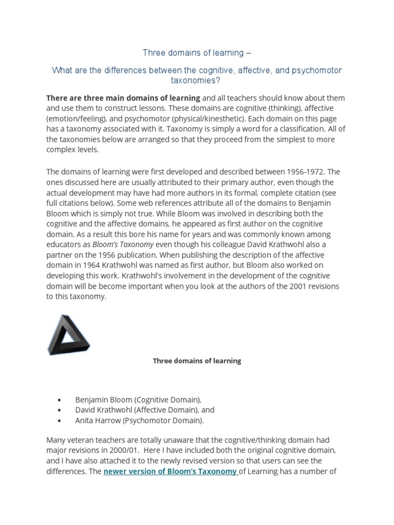 Three Domains of Learning - What Are The Differences Between The ...
