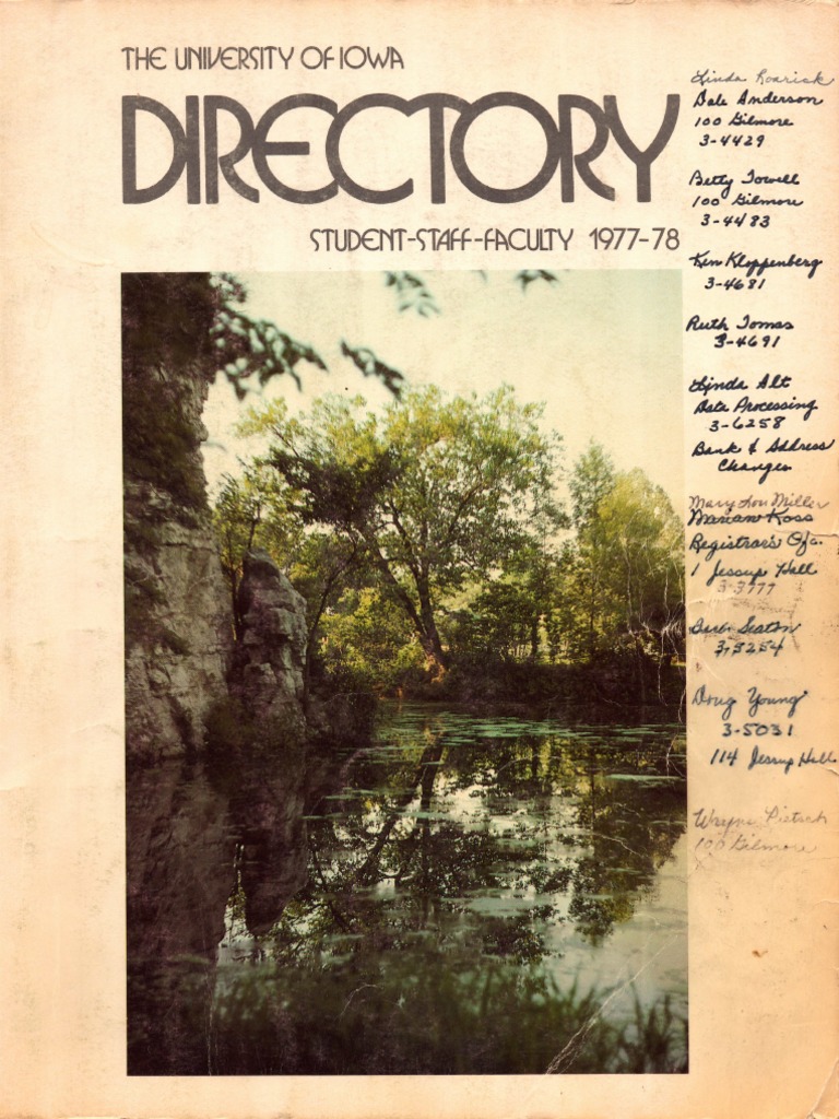 University of Iowa Student, Faculty, and Staff Directory 1977-1978 ...