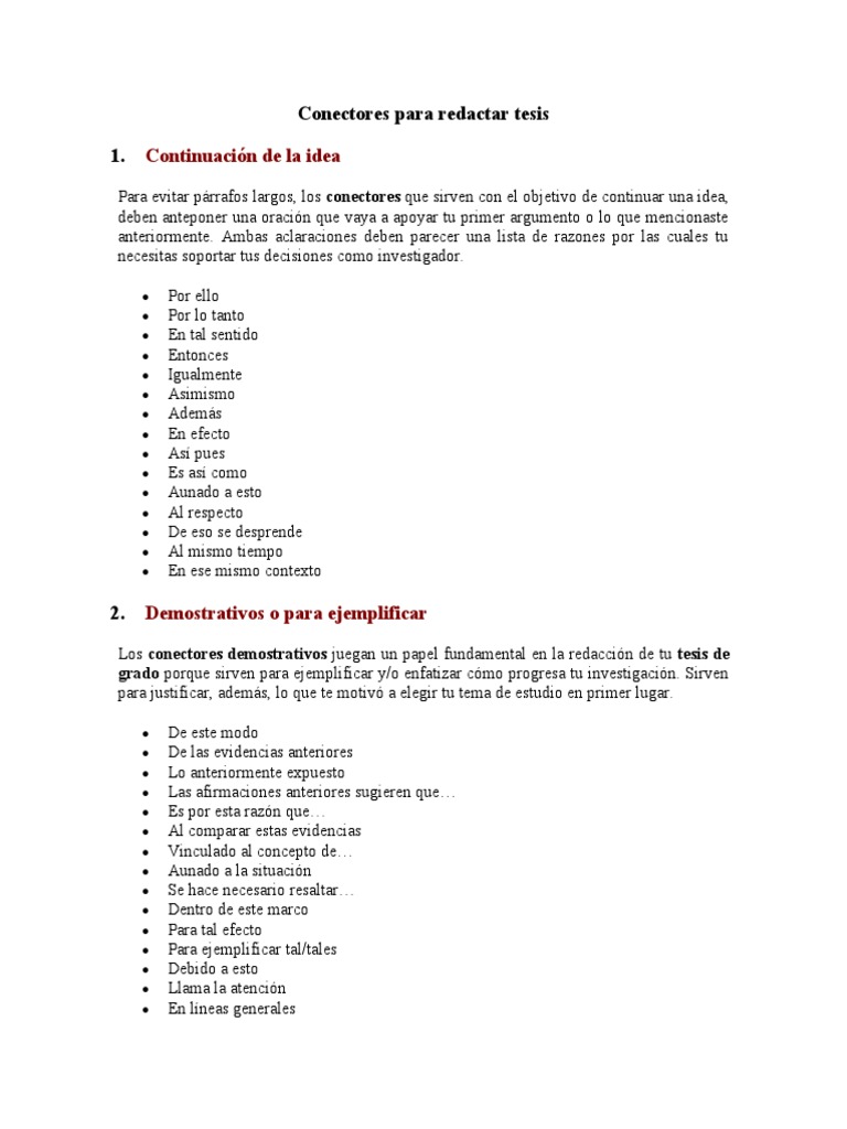 Conectores Esenciales para Tesis | PDF | Epistemología | Cognición