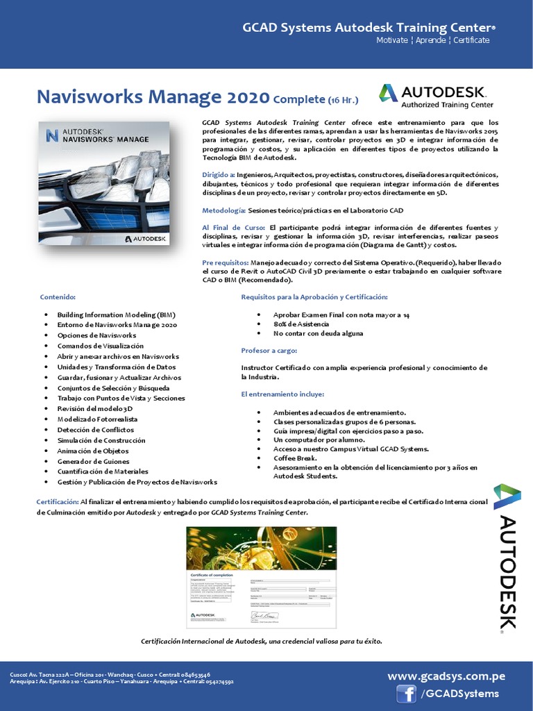 Curso Navisworks 2020 para Profesionales | PDF | Autodesk Revit | Software