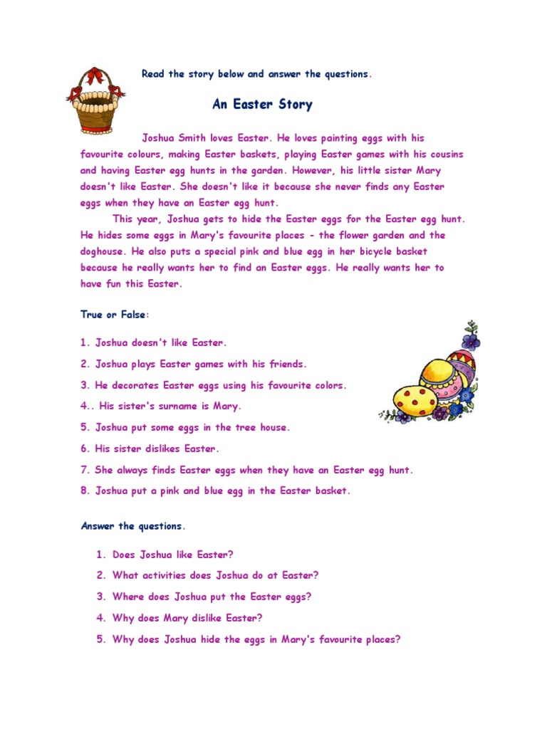 Easter Story and Questions for Kids | PDF
