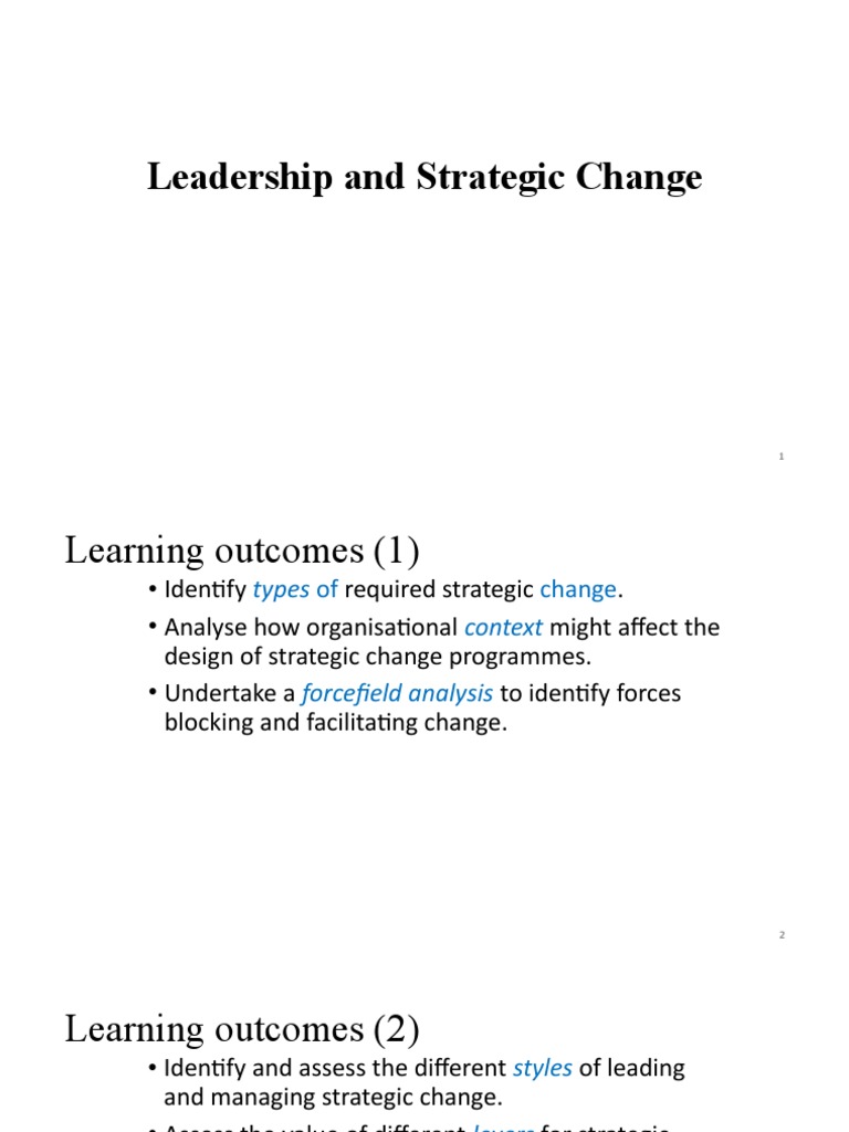 Leadership and Strategic Change | Download Free PDF | Strategic ...