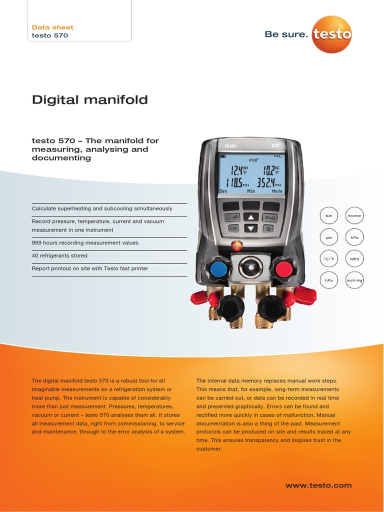 Digital Manifold: Testo 570 - The Manifold For Measuring, Analysing and ...