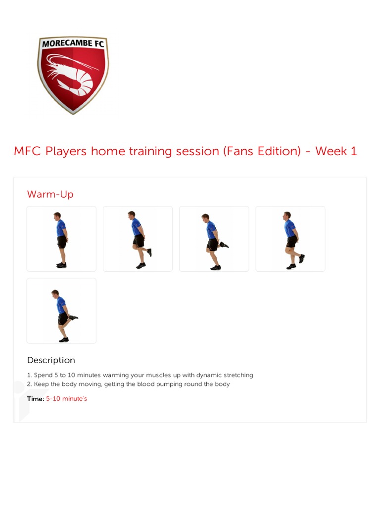 MFC Players Home Training Session (Fans Edition) - Week 1: Warm-Up ...