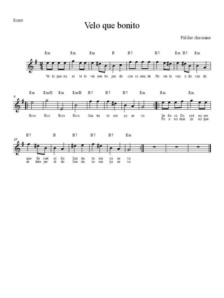 Velo Que Bonito PDF | PDF