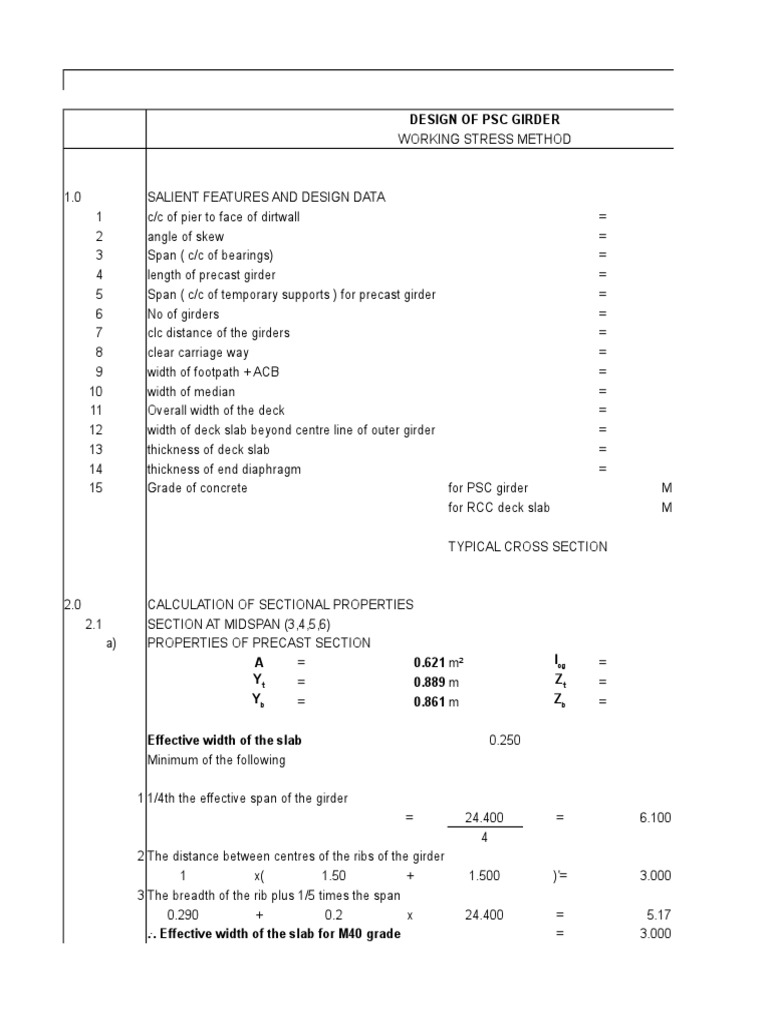 PSC Girder Design and Analysis Guide | PDF | Young's Modulus | Bending