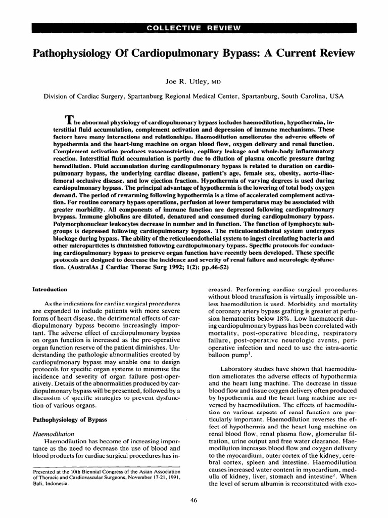 CPB Pathophysiology | PDF | Coronary Artery Bypass Surgery ...