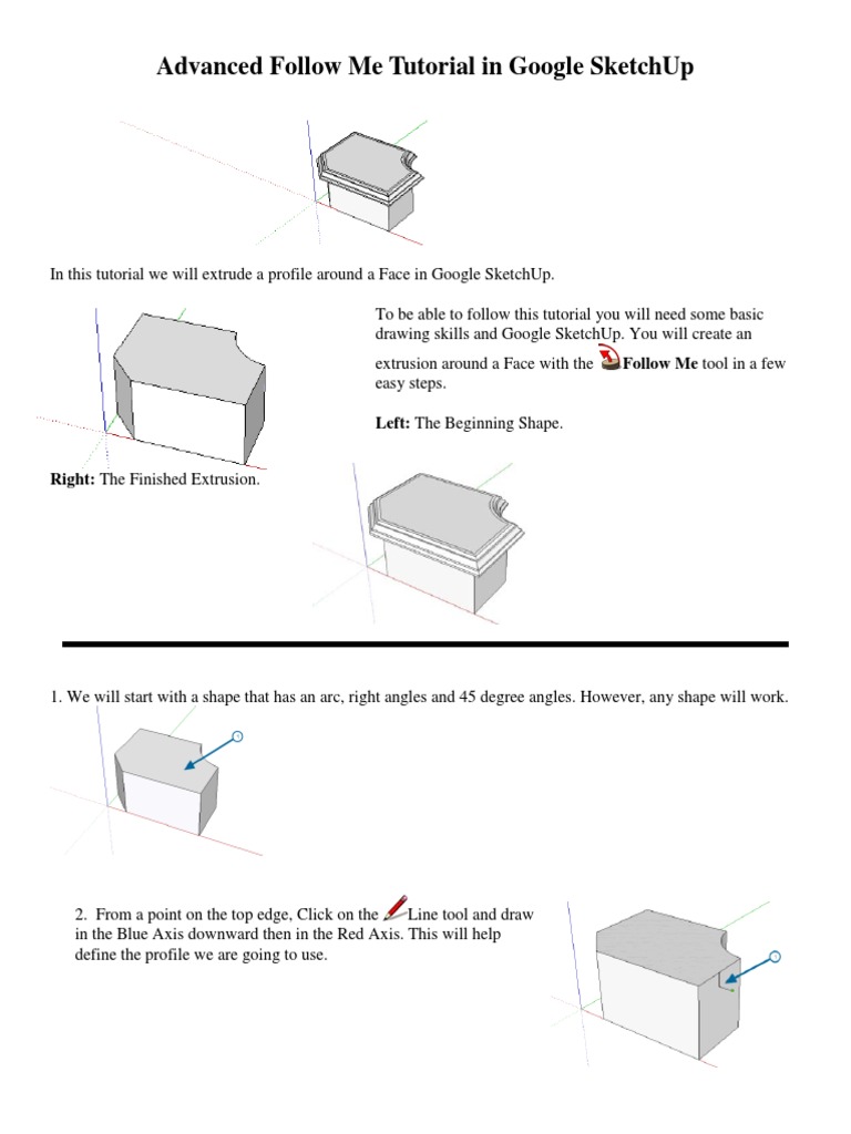Advanced Follow Me Tutorial in Google Sketchup | PDF