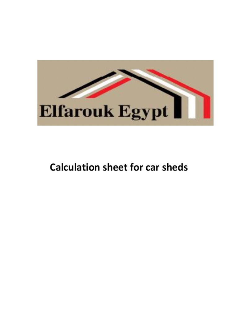 Calculation Sheet For Car Shed | PDF