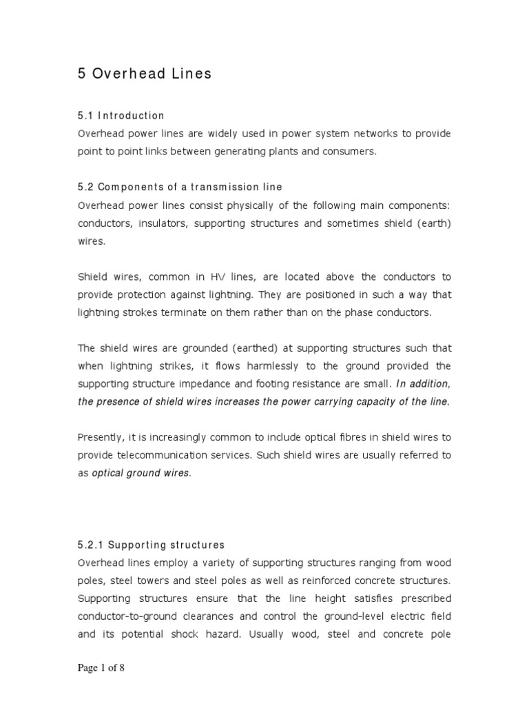 Over Head Lines | PDF | Insulator (Electricity) | Electric Power ...